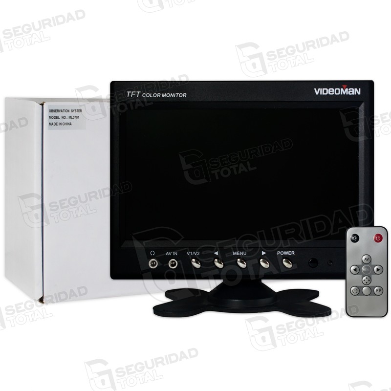 Monitor LCD 7'' con 2 entradas de video