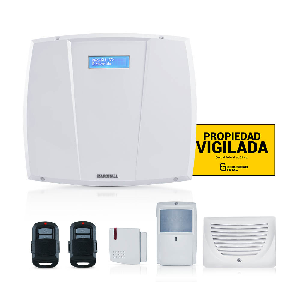 Kit Alarma Marshall 3 llamador GSM - 15 zonas inalámbricas - 6 cableadas