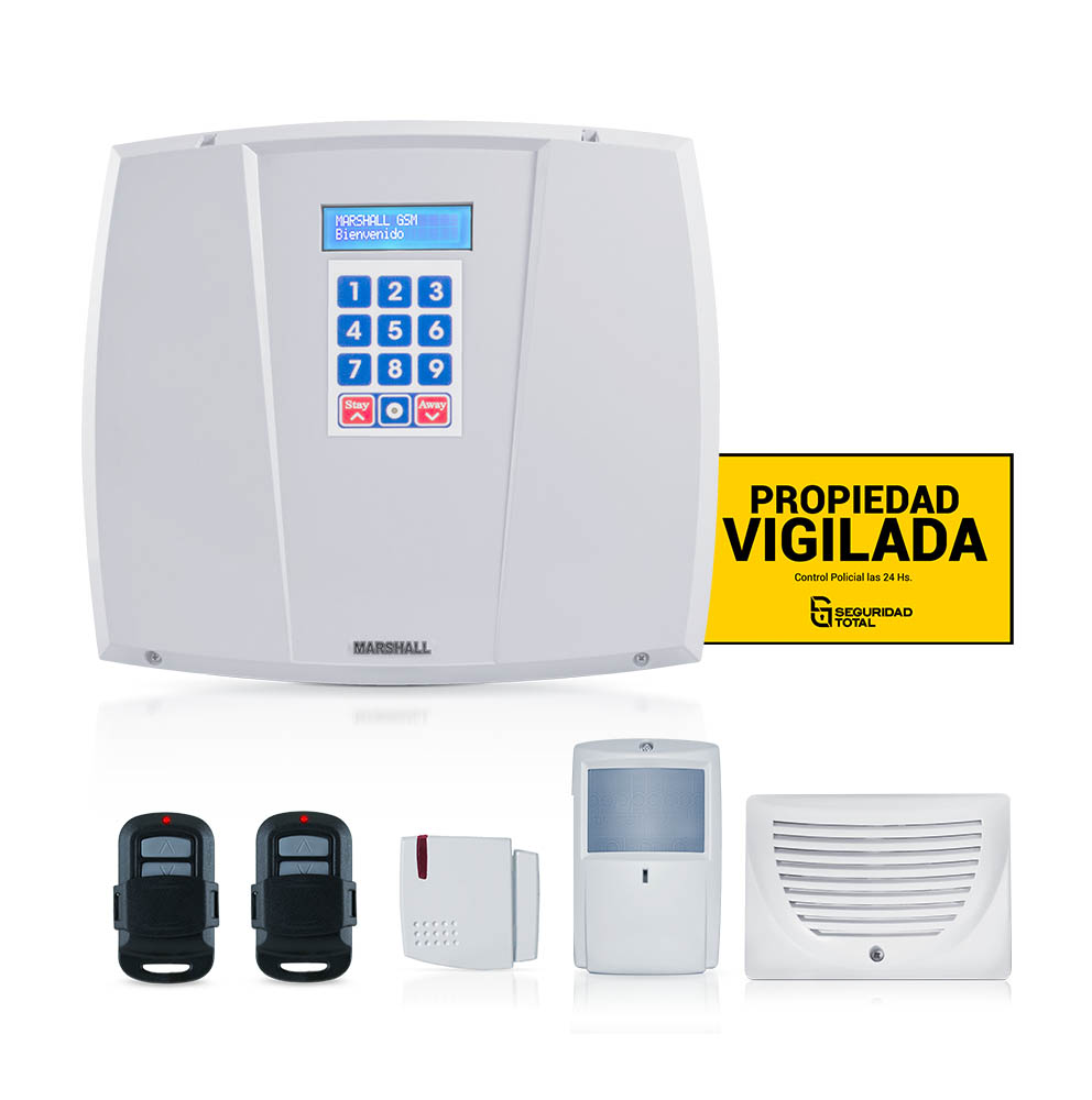 Kit Alarma Marshall 3 llamador GSM - 15 zonas inalámbricas - 6 cableadas